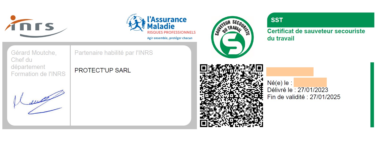 Il n'y a plus de numéro de certificat sur les cartes SST